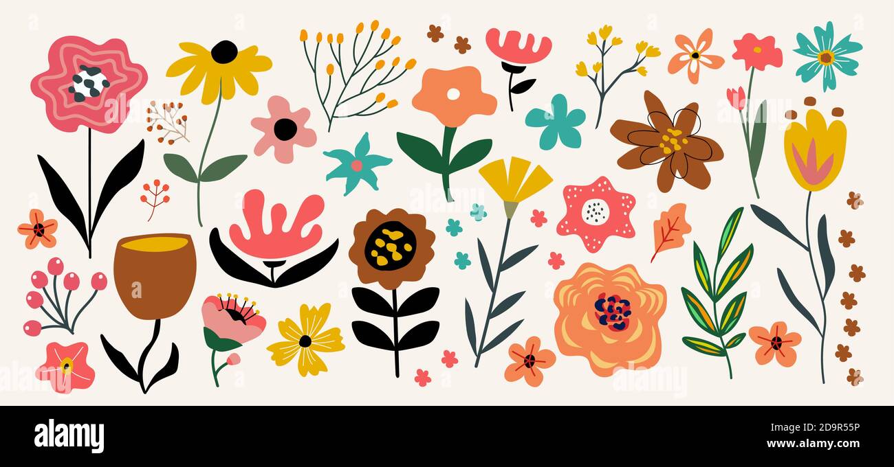 Modern abstract elements set, minimal design, vector illustration Stock ...