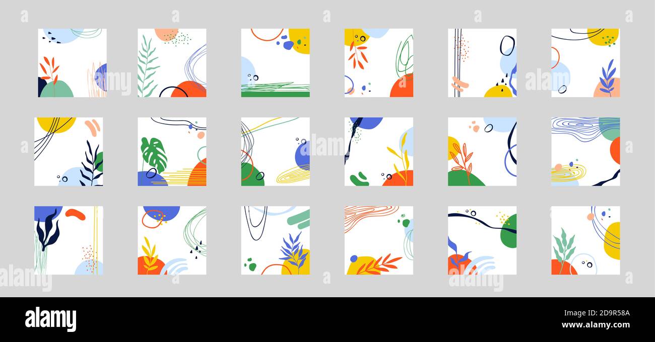 Modern abstract elements set, minimal design, vector illustration Stock ...