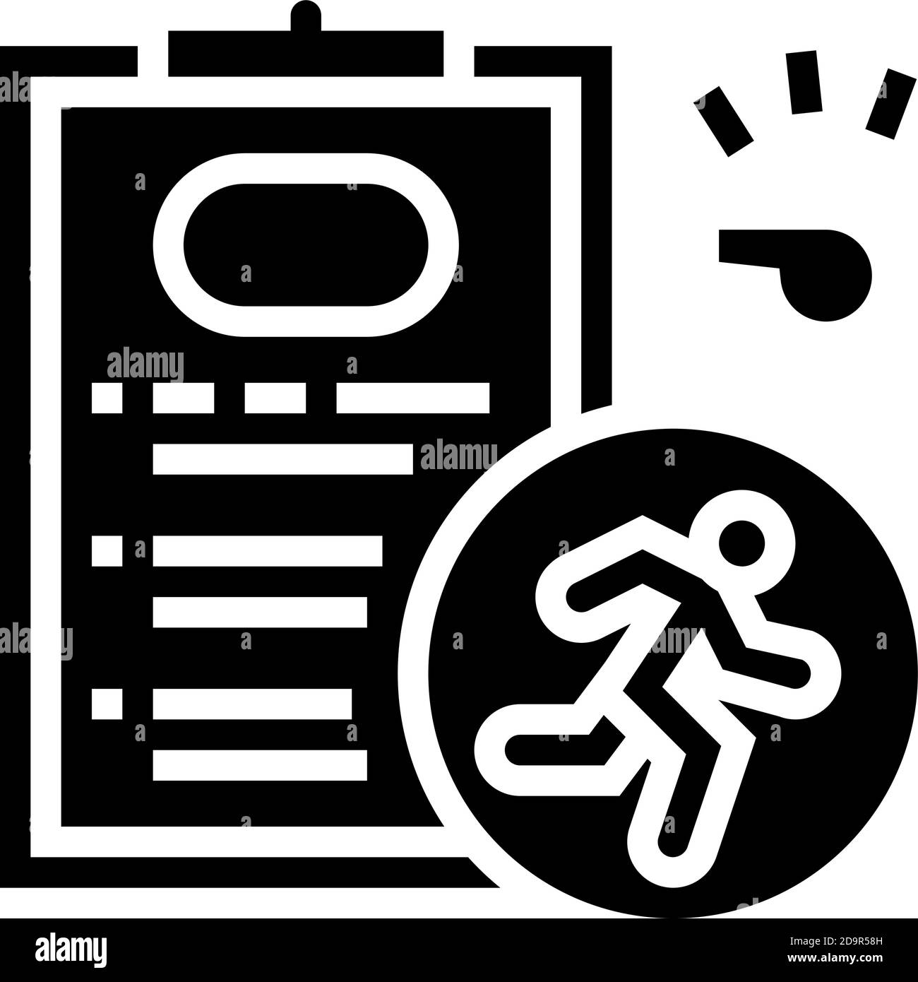 runner sportsman card glyph icon vector illustration Stock Vector Image ...