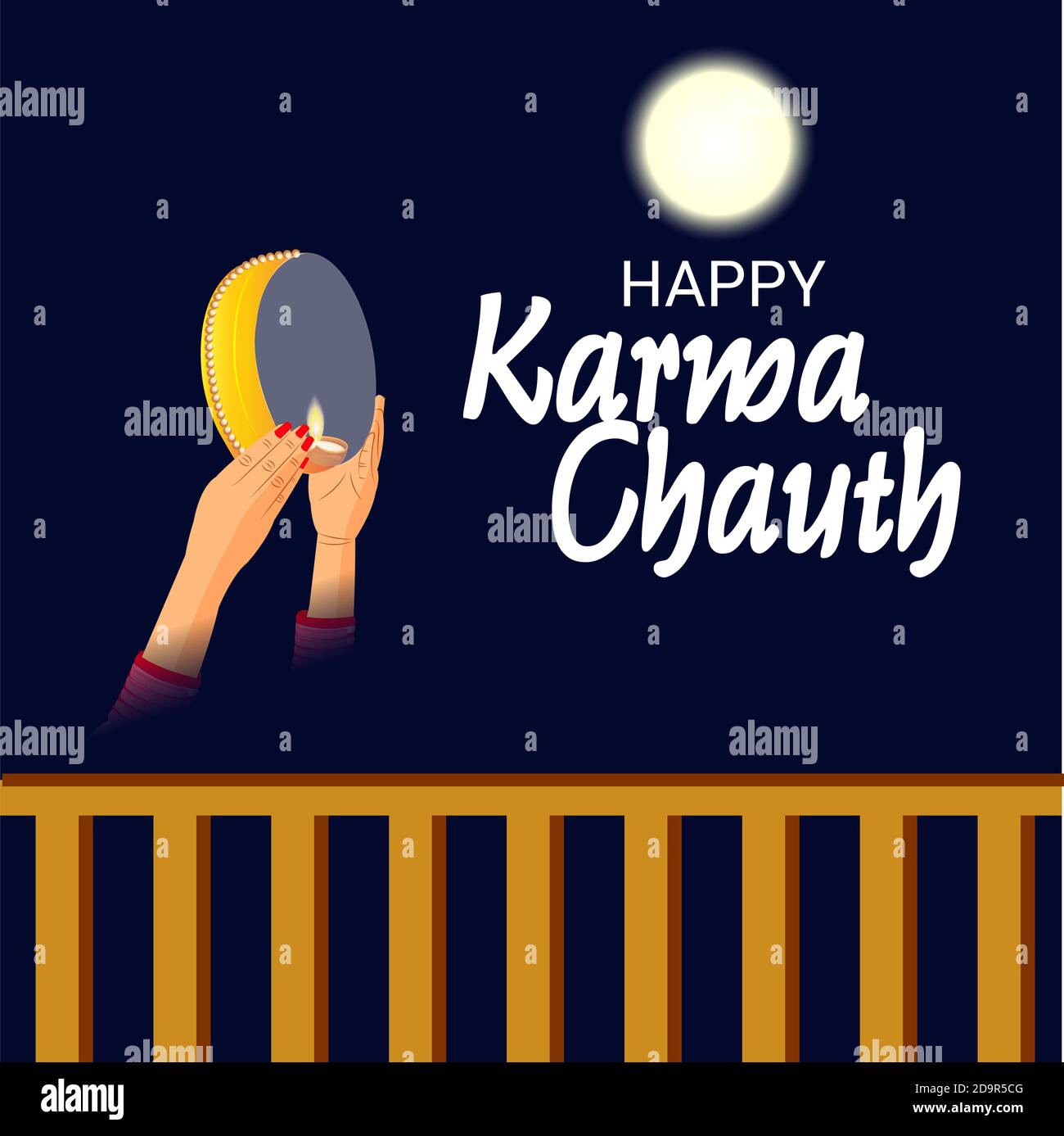 Vector illustration of a Background for indian festival of karwa chauth ...