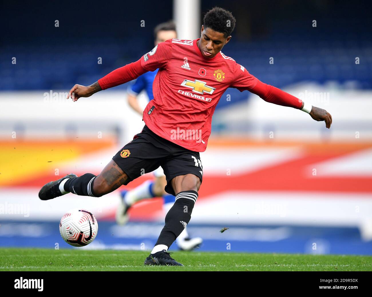 Manchester United's Marcus Rashford shoots towards goal during the ...