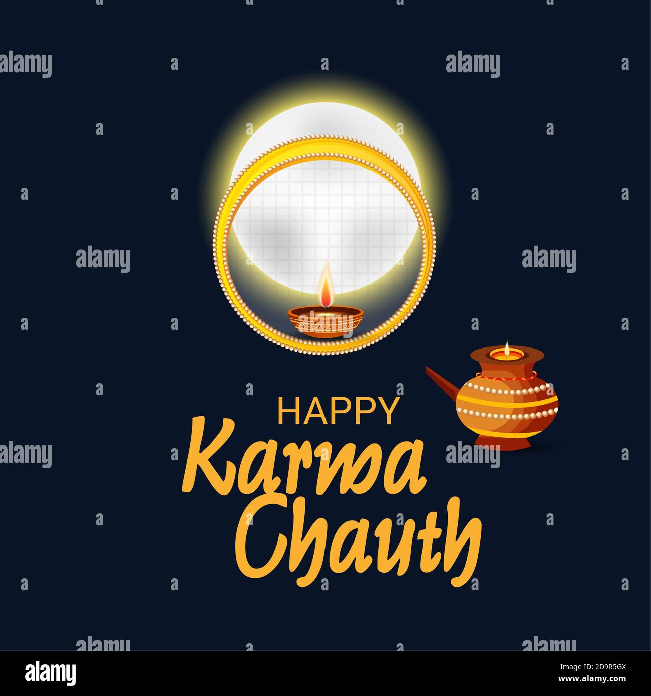 Vector illustration of a Background for indian festival of karwa chauth ...
