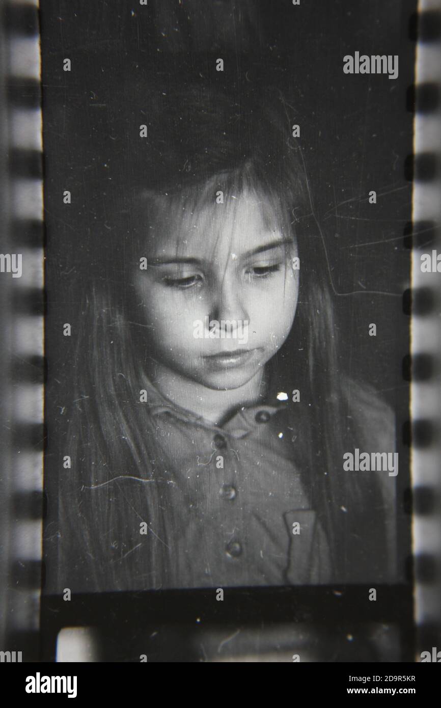 Fine 1970s vintage black and white photography of a young girl Stock Photo - Alamy