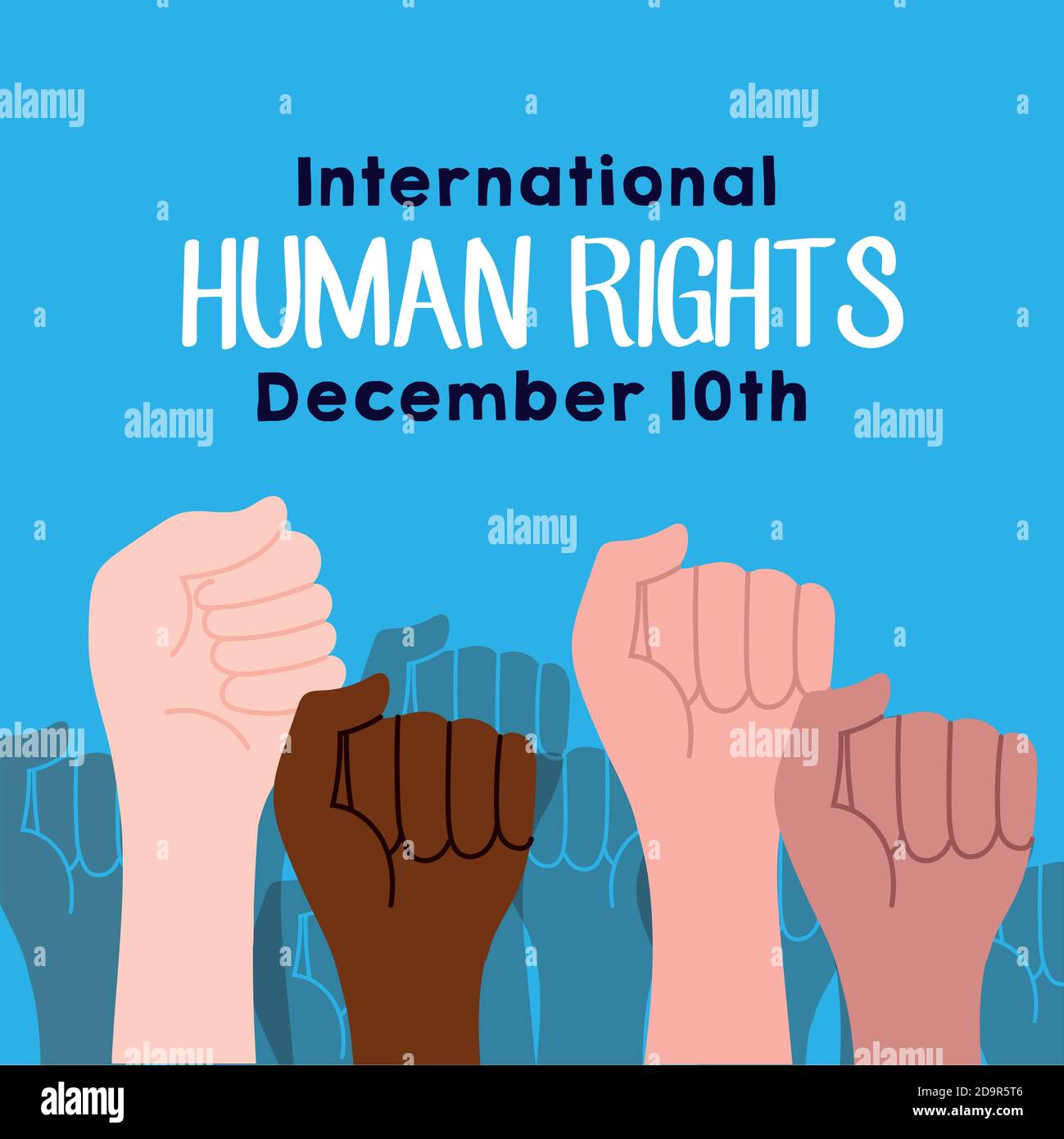 human rights campaign lettering with hands protesting vector ...