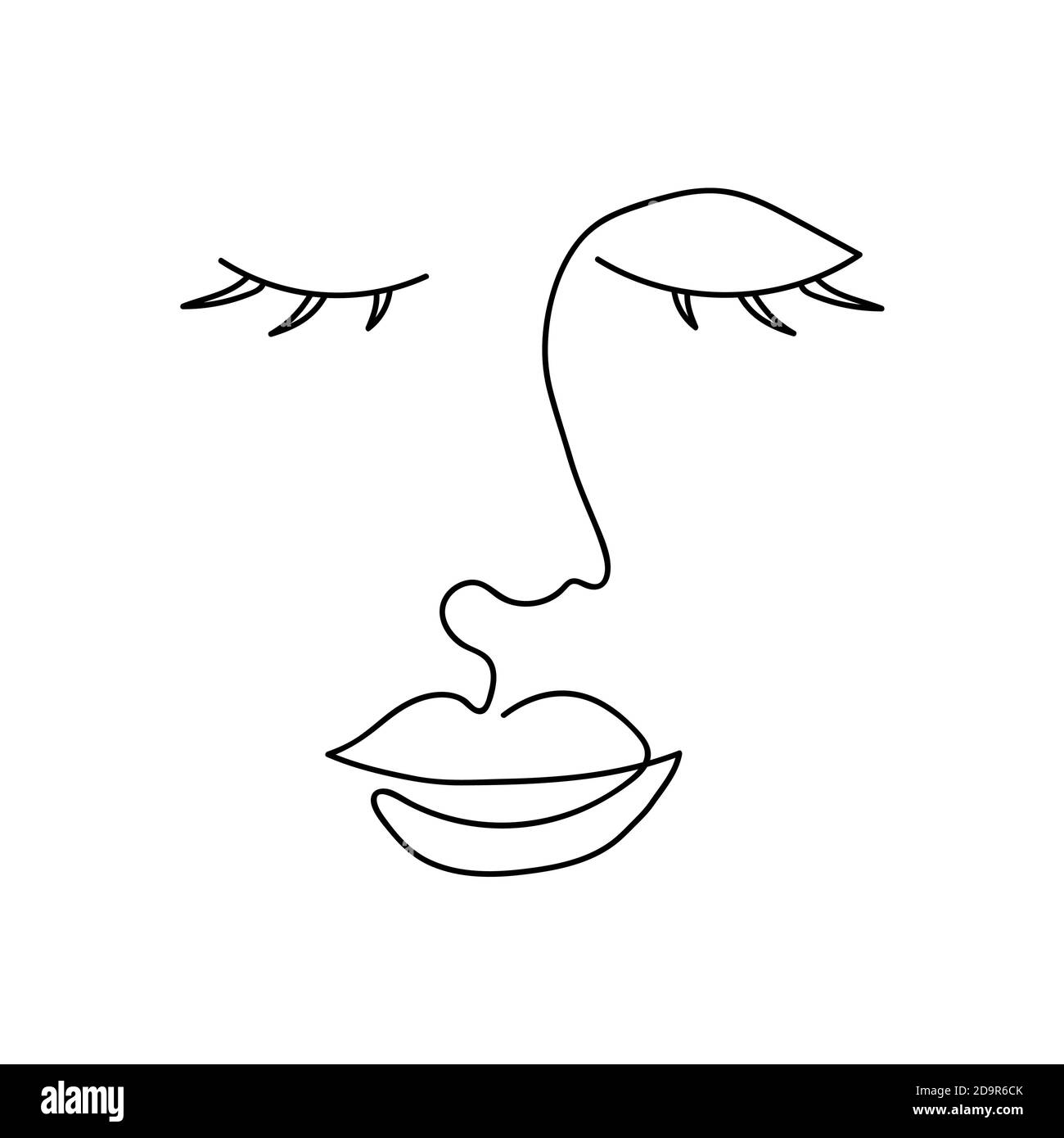Continuous line, fashion concept, beauty minimalist design for t-shirt ...