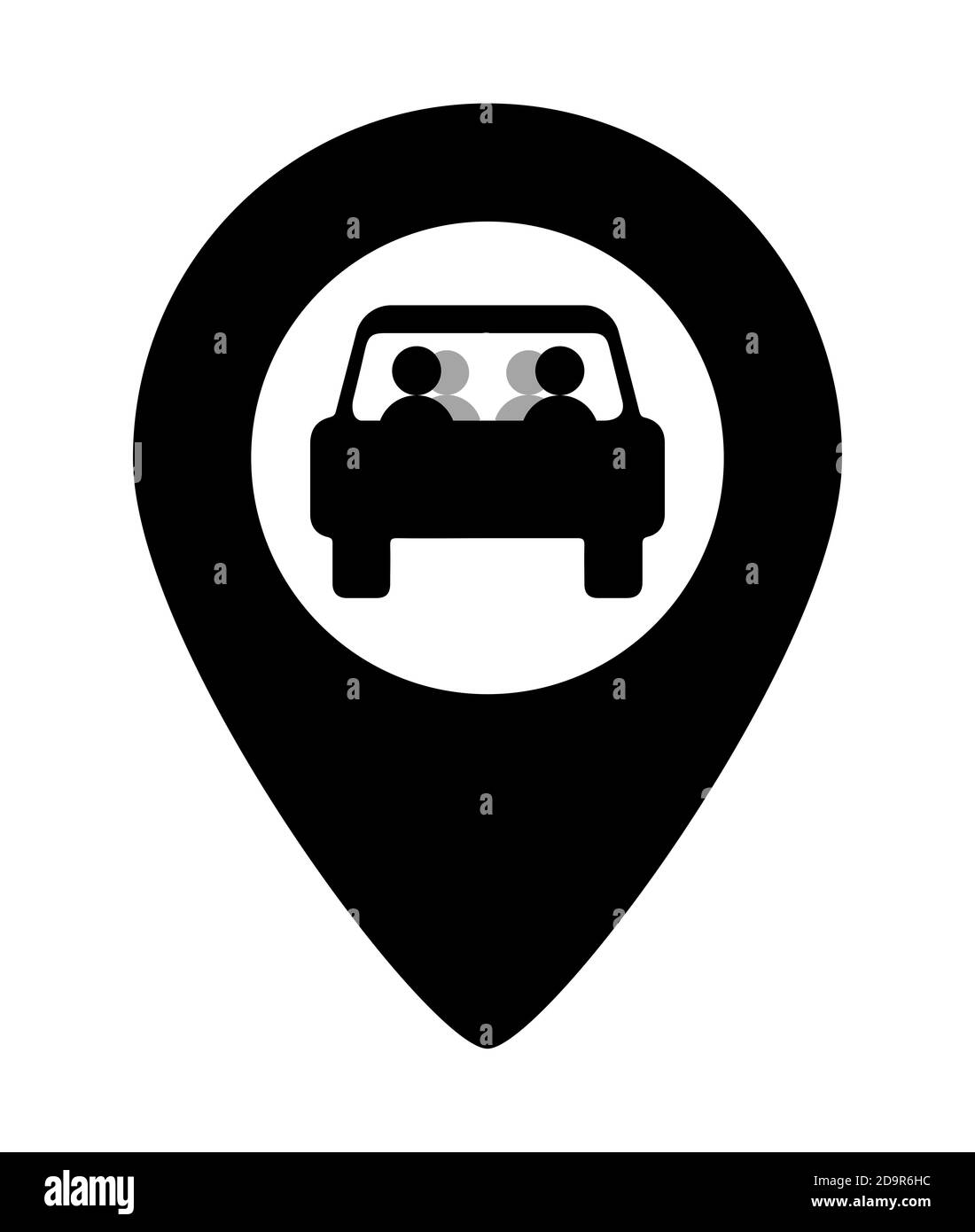 Carpooling map point symbol icon Stock Photo - Alamy