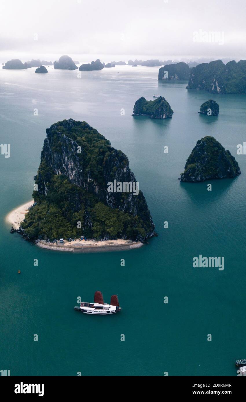 beautiful limestones in ha long bay in Vietnam, this area can be ...
