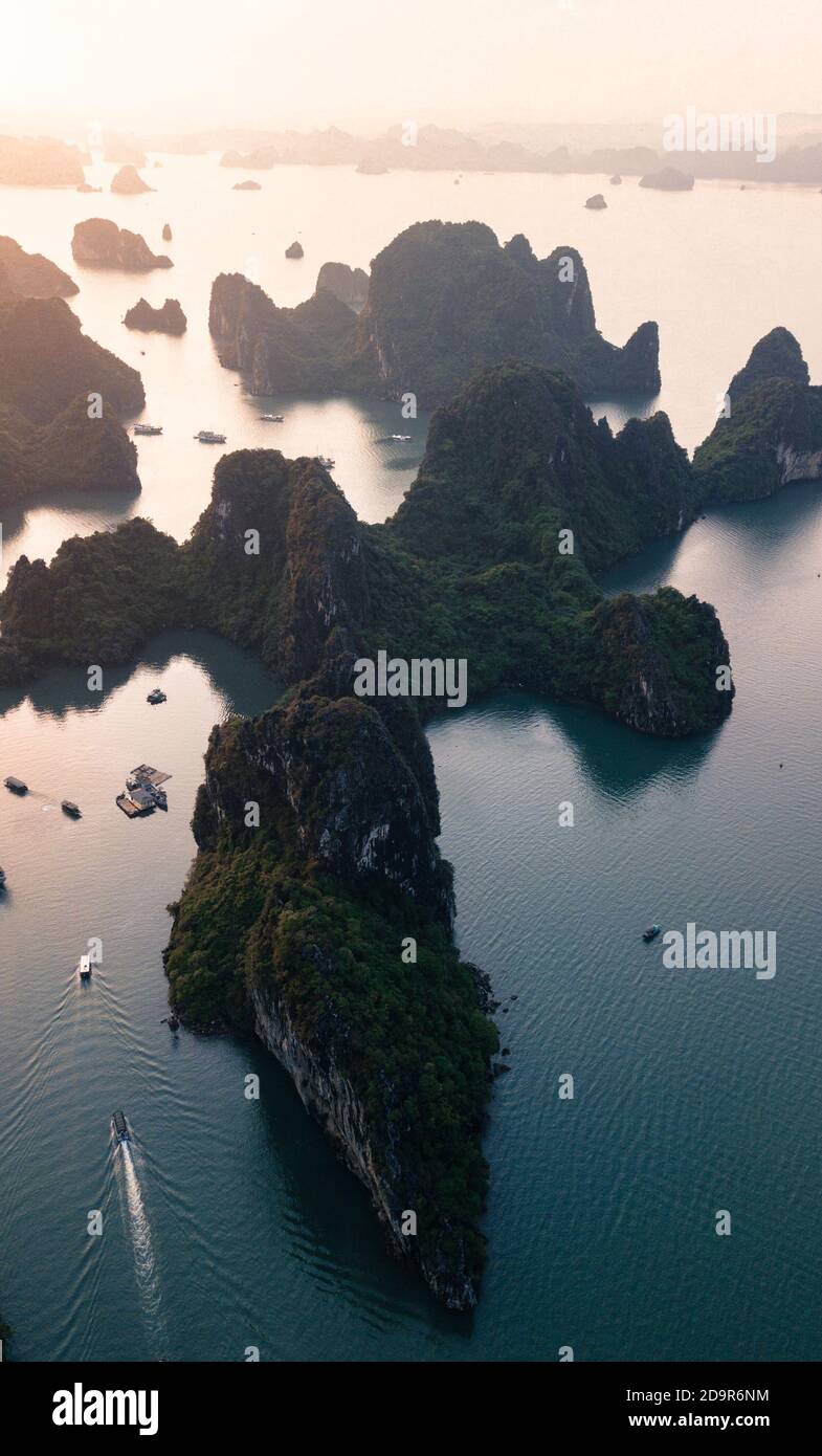 beautiful limestones in ha long bay in Vietnam, this area can be ...