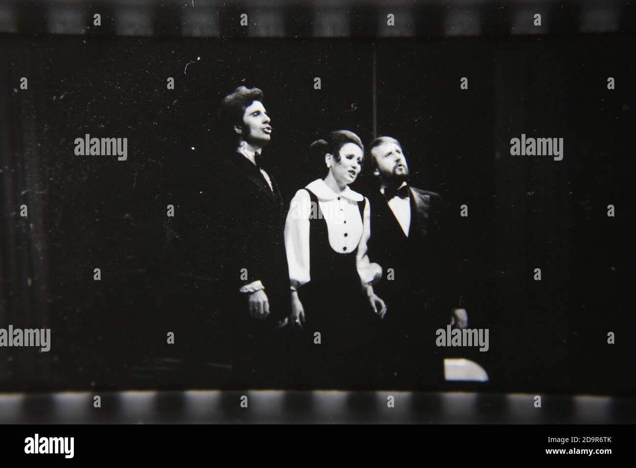 Fine 1970s vintage black and white photography of an on stage ...