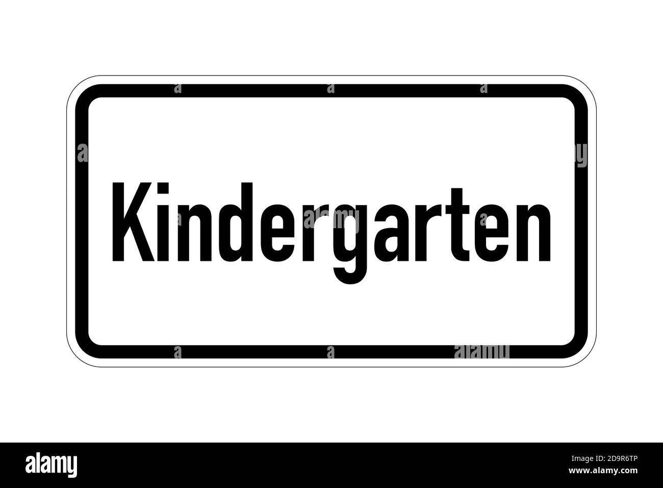 Kindergarten road sign Stock Photo - Alamy