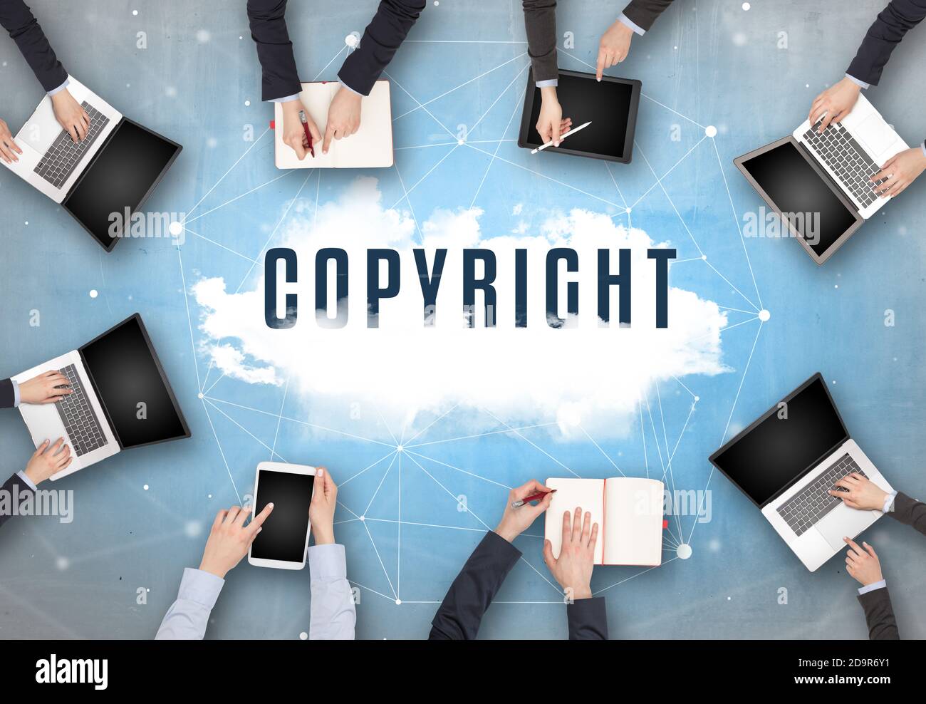 Group of people having a meeting with COPYRIGHT insciption, web ...
