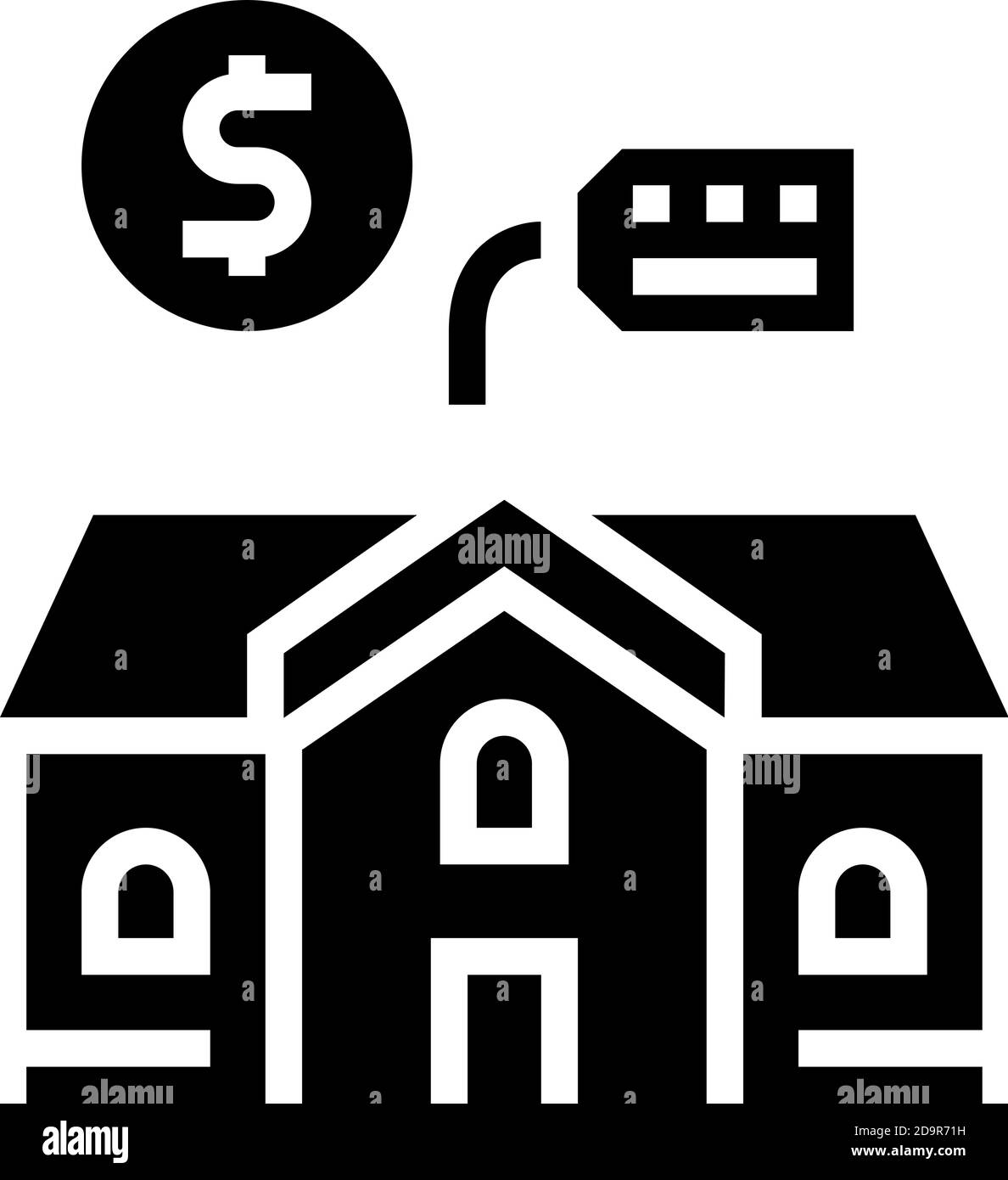 house building rental glyph icon vector illustration Stock Vector Image ...