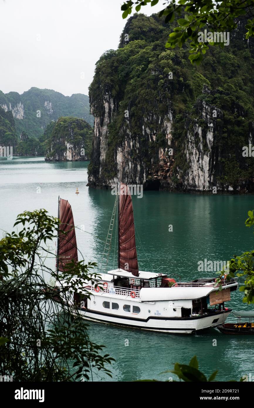 beautiful limestones in ha long bay in Vietnam, this area can be ...
