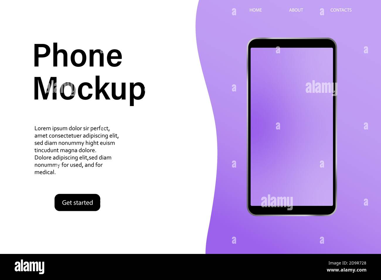 Mock up with modern phone mock up. Empty screen, phone mockup Stock ...