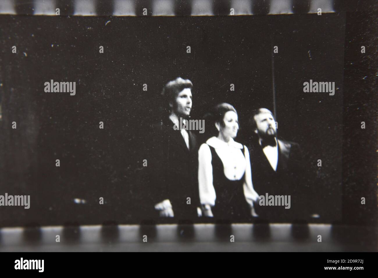 Fine 1970s vintage black and white photography of an on stage performance Stock Photo - Alamy