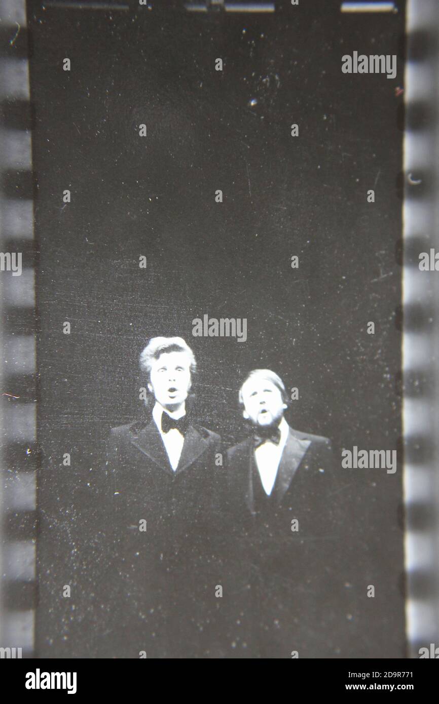 Fine 1970s vintage black and white photography of an on stage ...