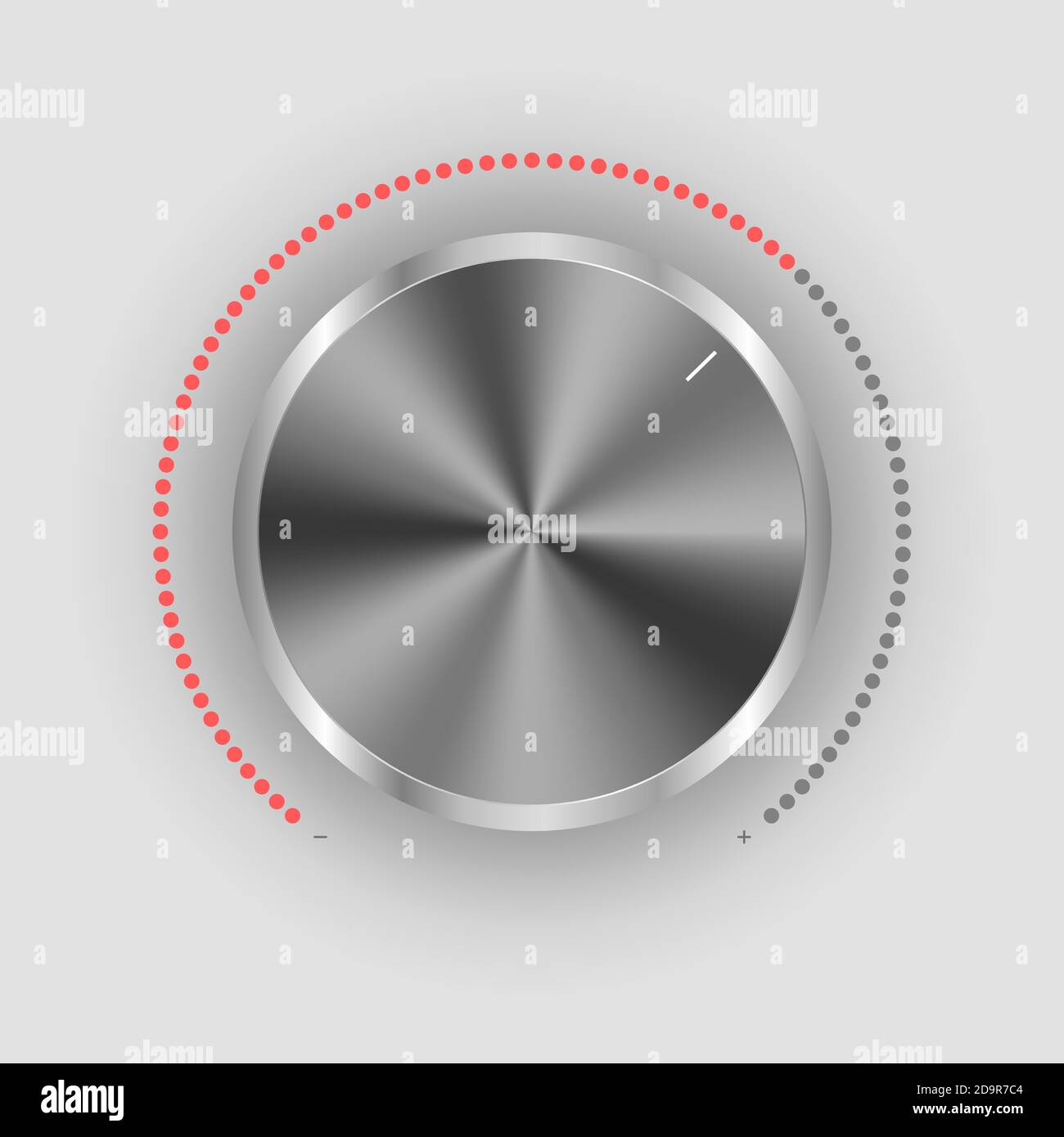Realistic chrome-plated volume handle, regulator, vector concept Stock ...
