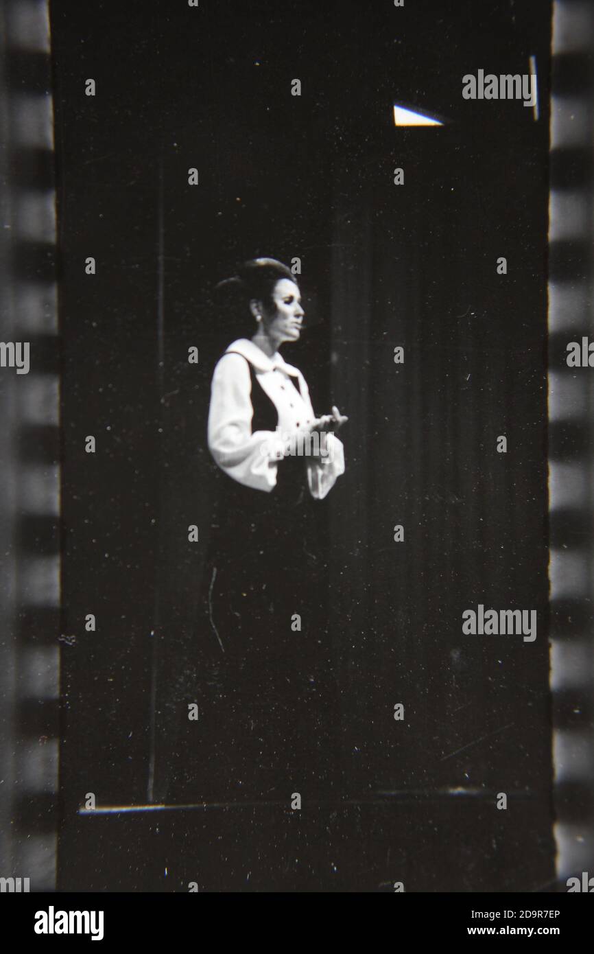 Fine 1970s vintage black and white photography of an on stage performance Stock Photo - Alamy