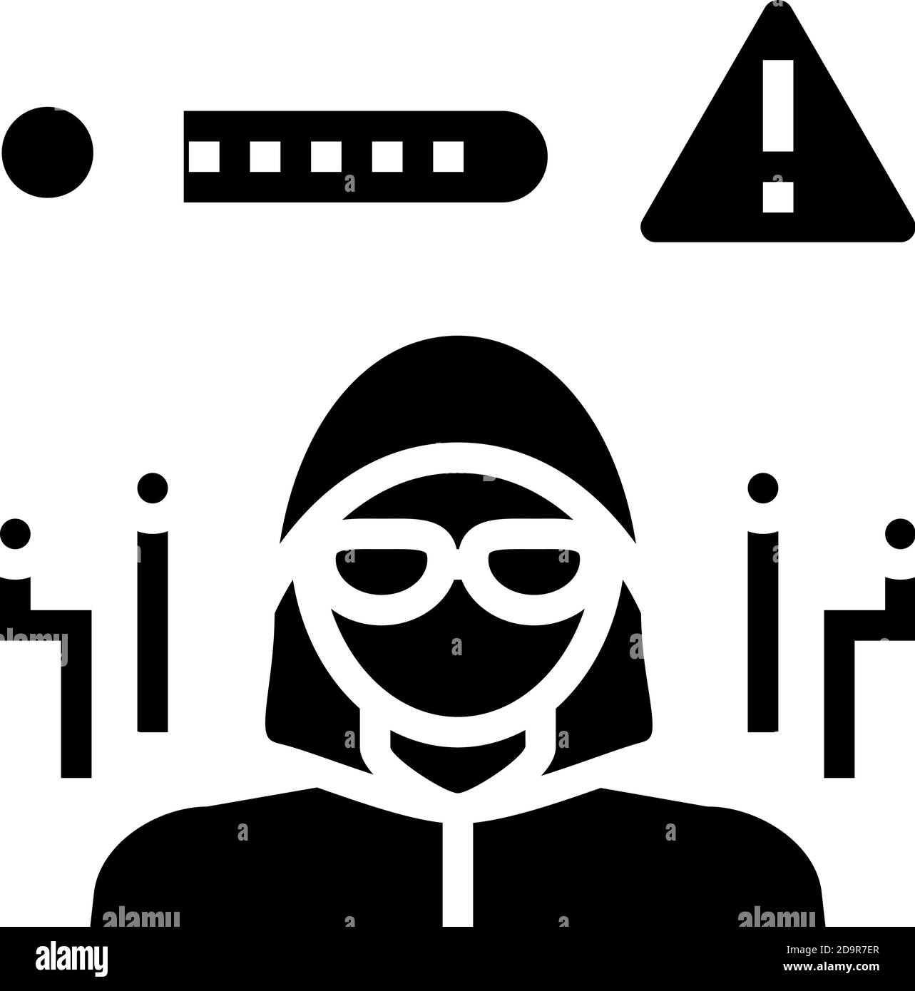 hacker hacked password glyph icon vector illustration Stock Vector ...