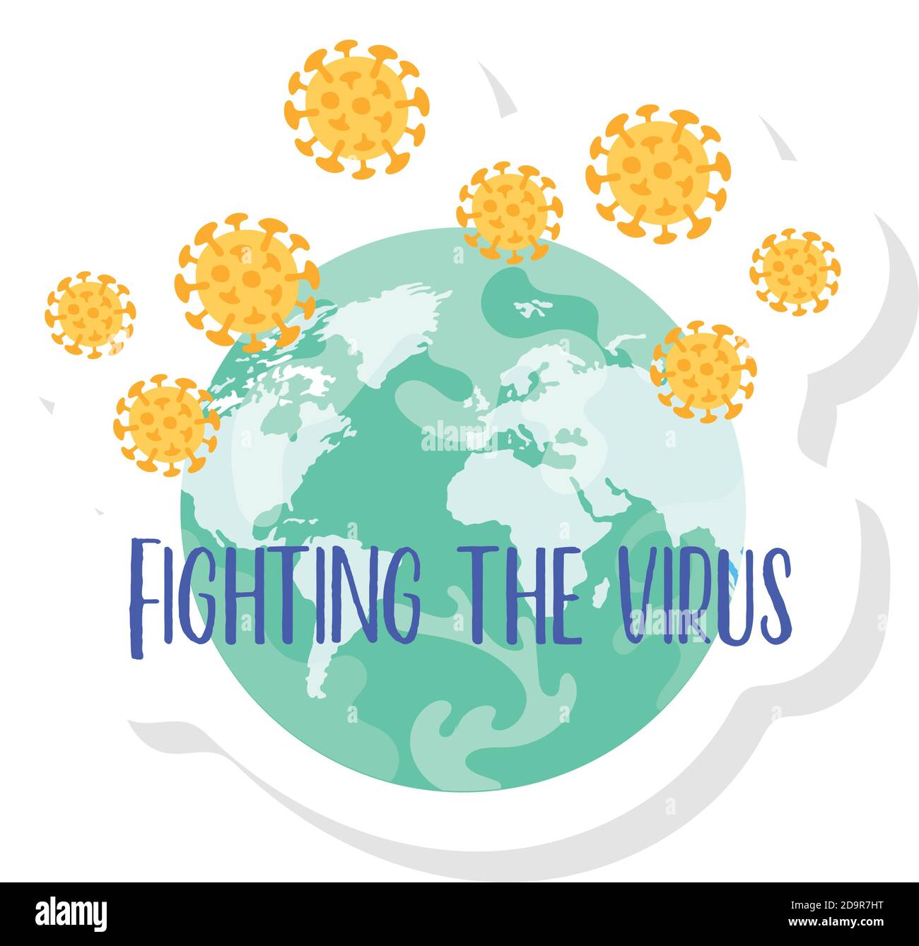 fight the virus lettering campaign with earth planet and covid19 ...