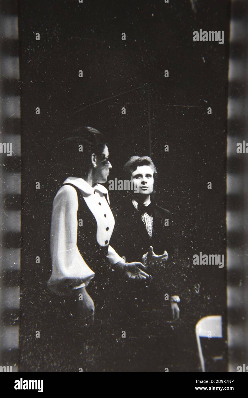 Fine 1970s vintage black and white photography of an on stage ...