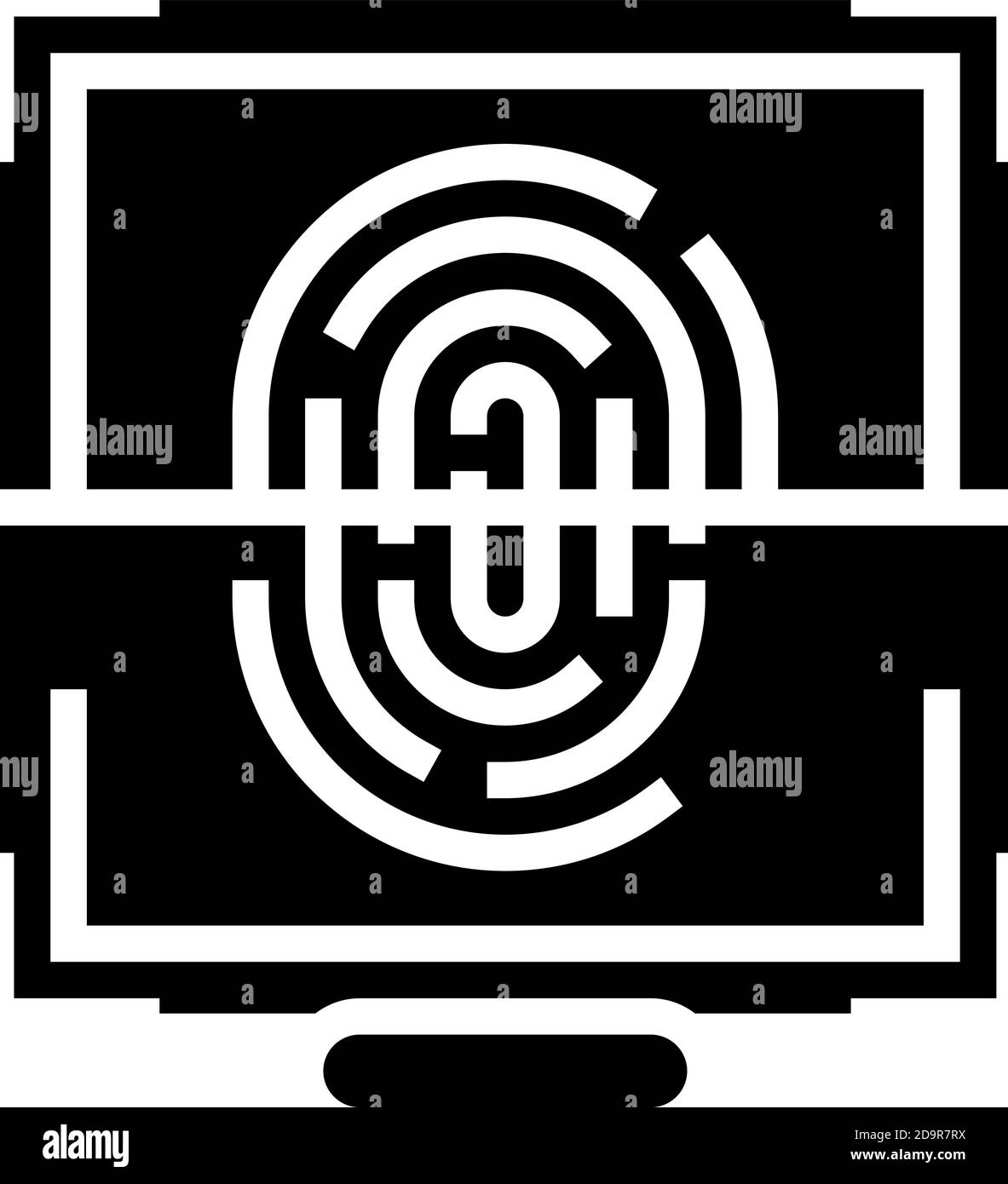 fingerprint access glyph icon vector illustration sign Stock Vector ...