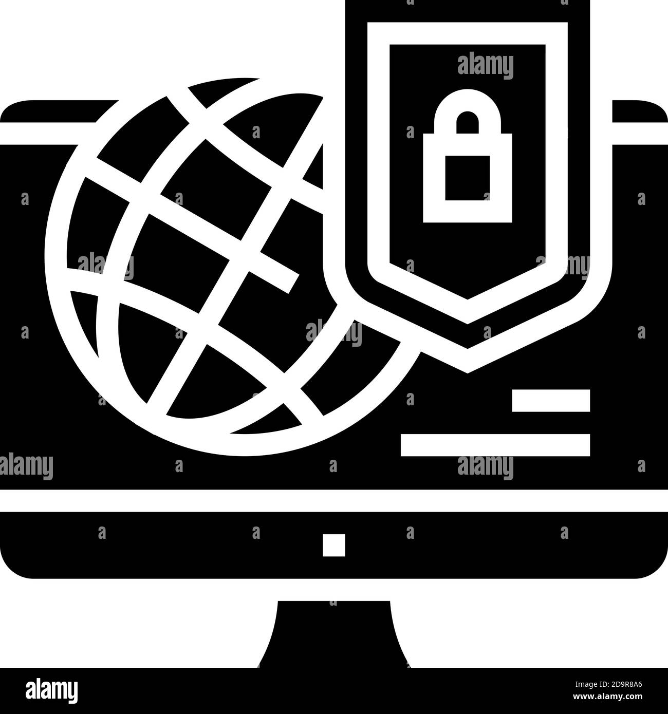 world protection internet password glyph icon vector illustration Stock ...
