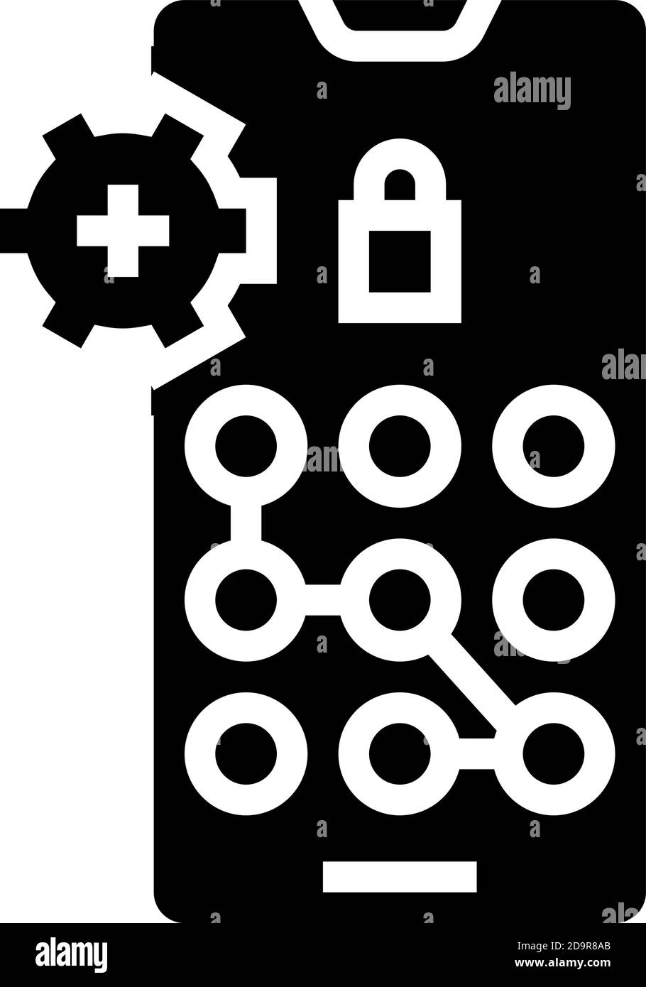 screen lock password glyph icon vector illustration Stock Vector Image ...