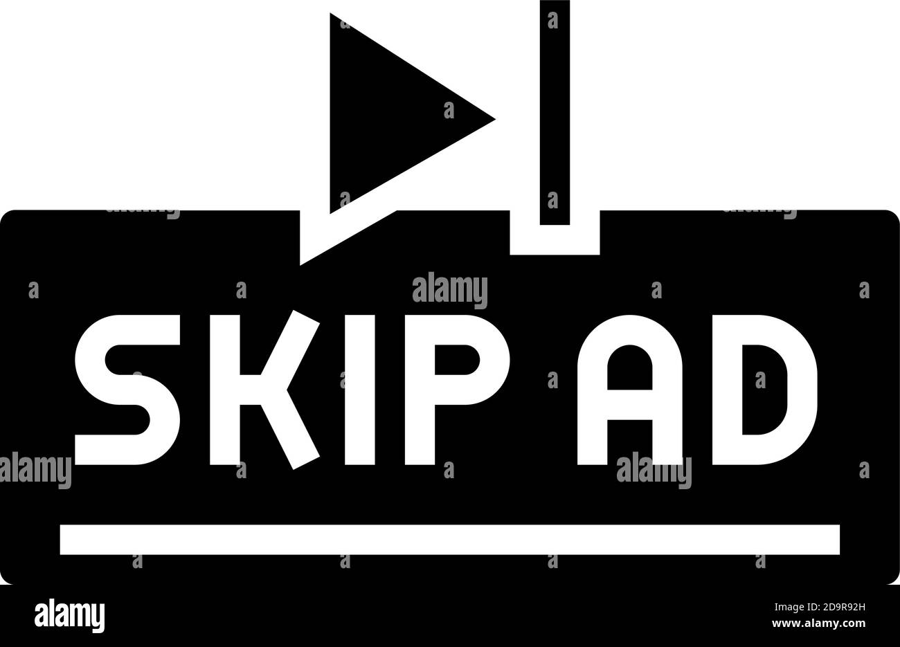 skip ad button glyph icon vector illustration Stock Vector Image & Art - Alamy