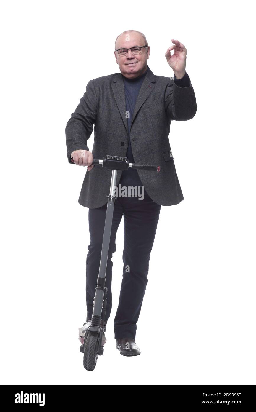 Businessman electric scooter Cut Out Stock Images & Pictures - Alamy