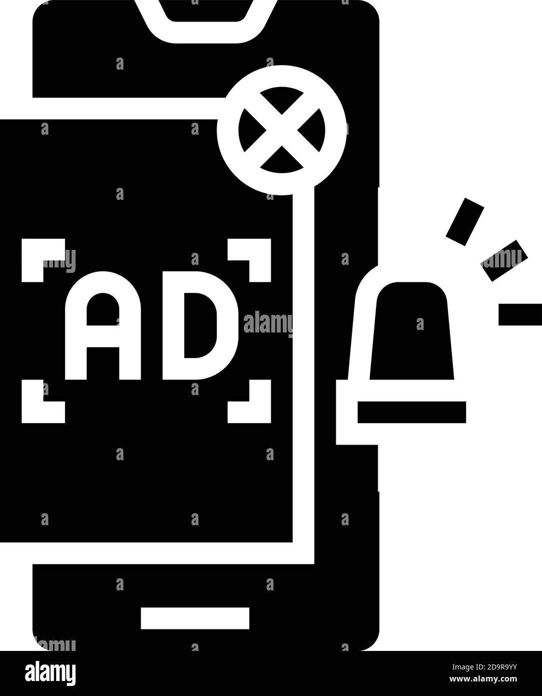 advertisement pop-up window glyph icon vector illustration Stock Vector ...