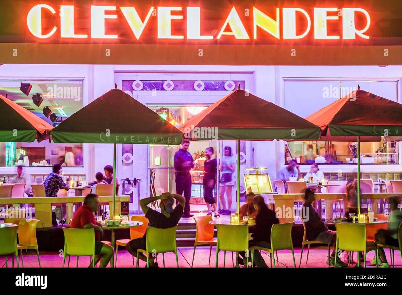 Miami Beach Florida,South Beach,Ocean Drive,al fresco sidewalk tables ...