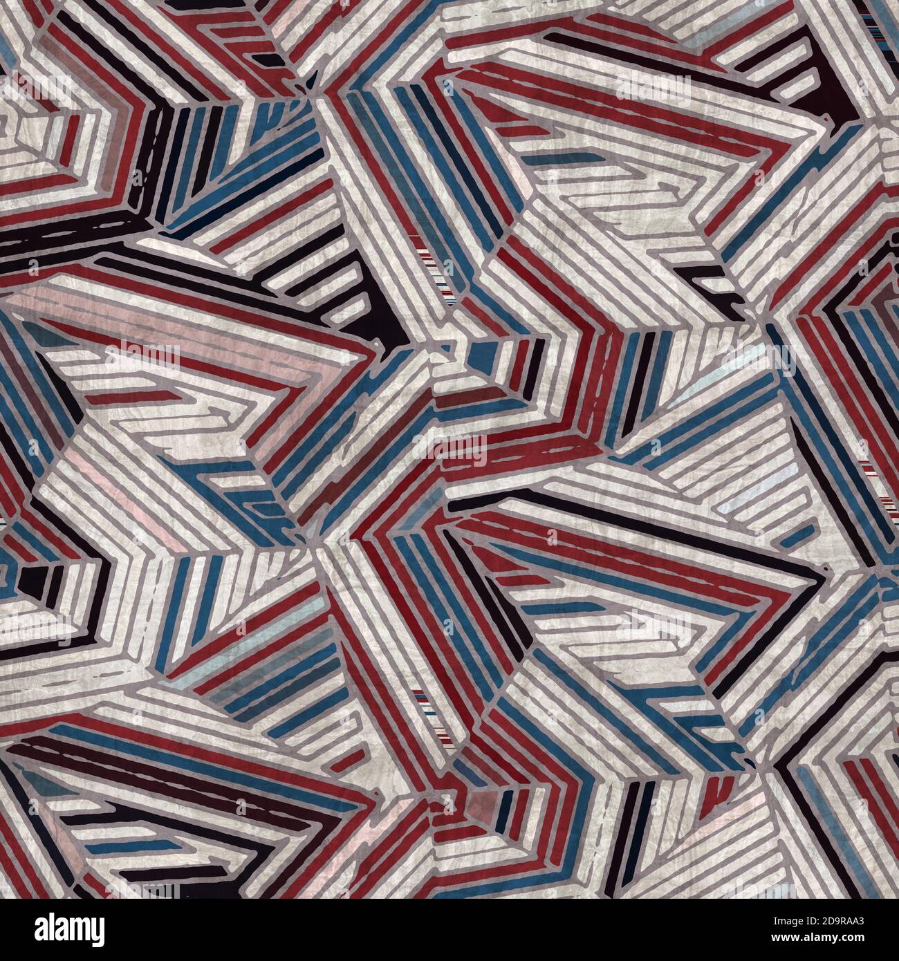 Seamless red white and blue textured retro pattern Stock Photo - Alamy