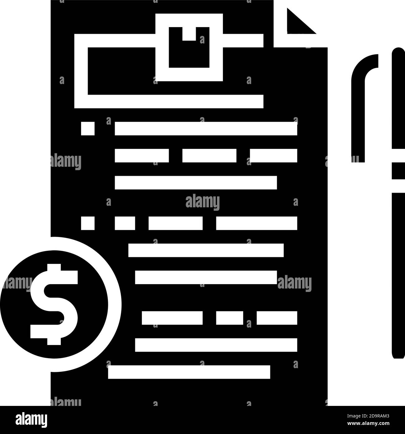 delivery contract sign glyph icon vector illustration Stock Vector ...