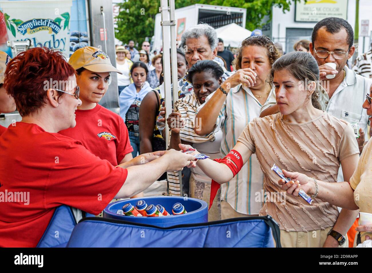 Annual event hispanic receive receving free product sample drink hi-res ...