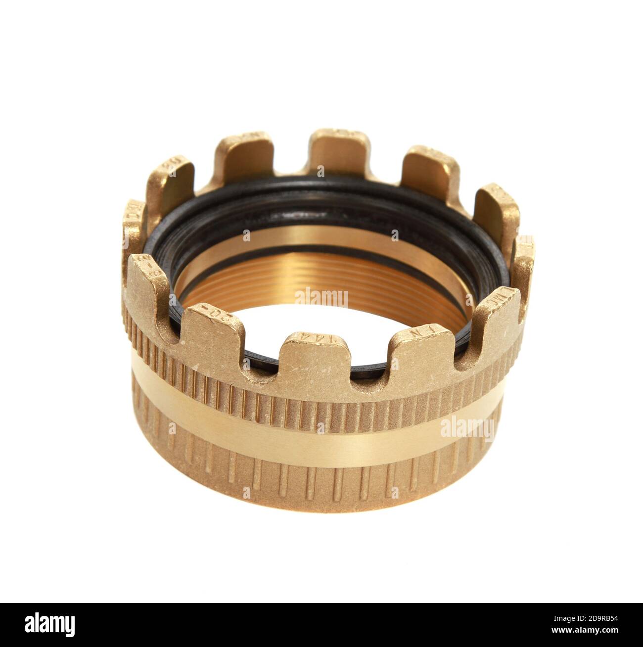 Closeup shot of a copper coupling isolated on white background Stock ...