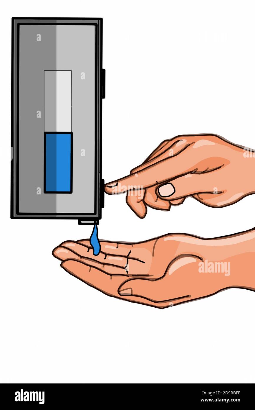 hand washing for hygiene, liquid soap to care of hygiene,illustration ...