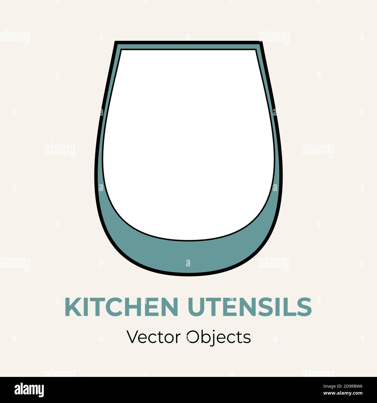 Glass cup simple form vector illustration. Vector line illustration ...