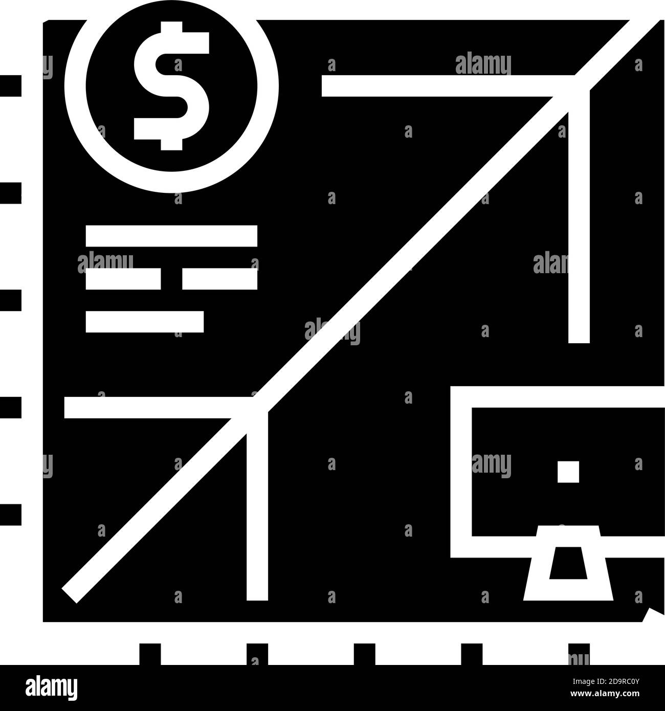 working time with computer glyph icon vector illustration Stock Vector Image & Art - Alamy