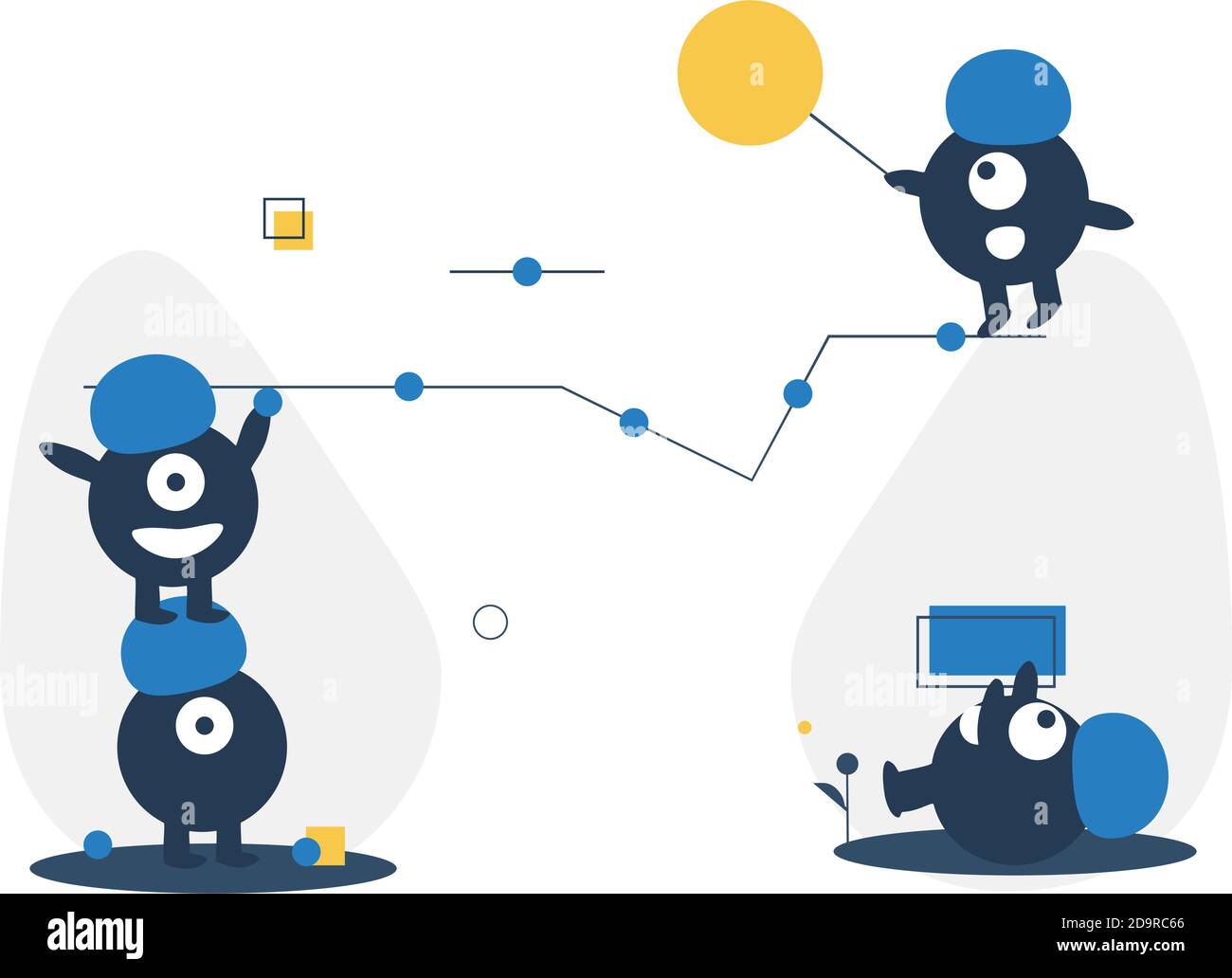 Tiny cute robots working together Stock Vector Image & Art - Alamy