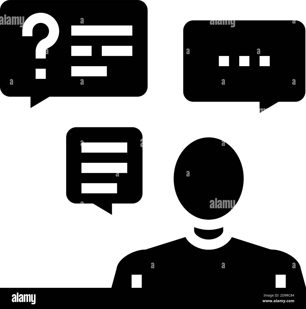 discussion questions and answers glyph icon vector illustration Stock ...