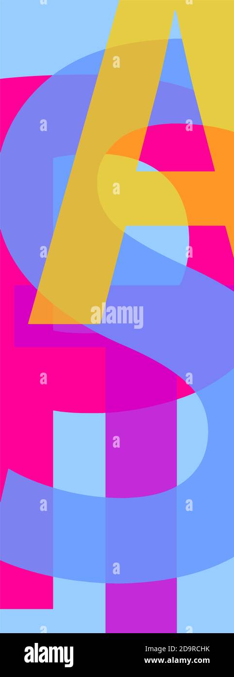 Elegant graphic design of letters of the English alphabet, modern sans ...