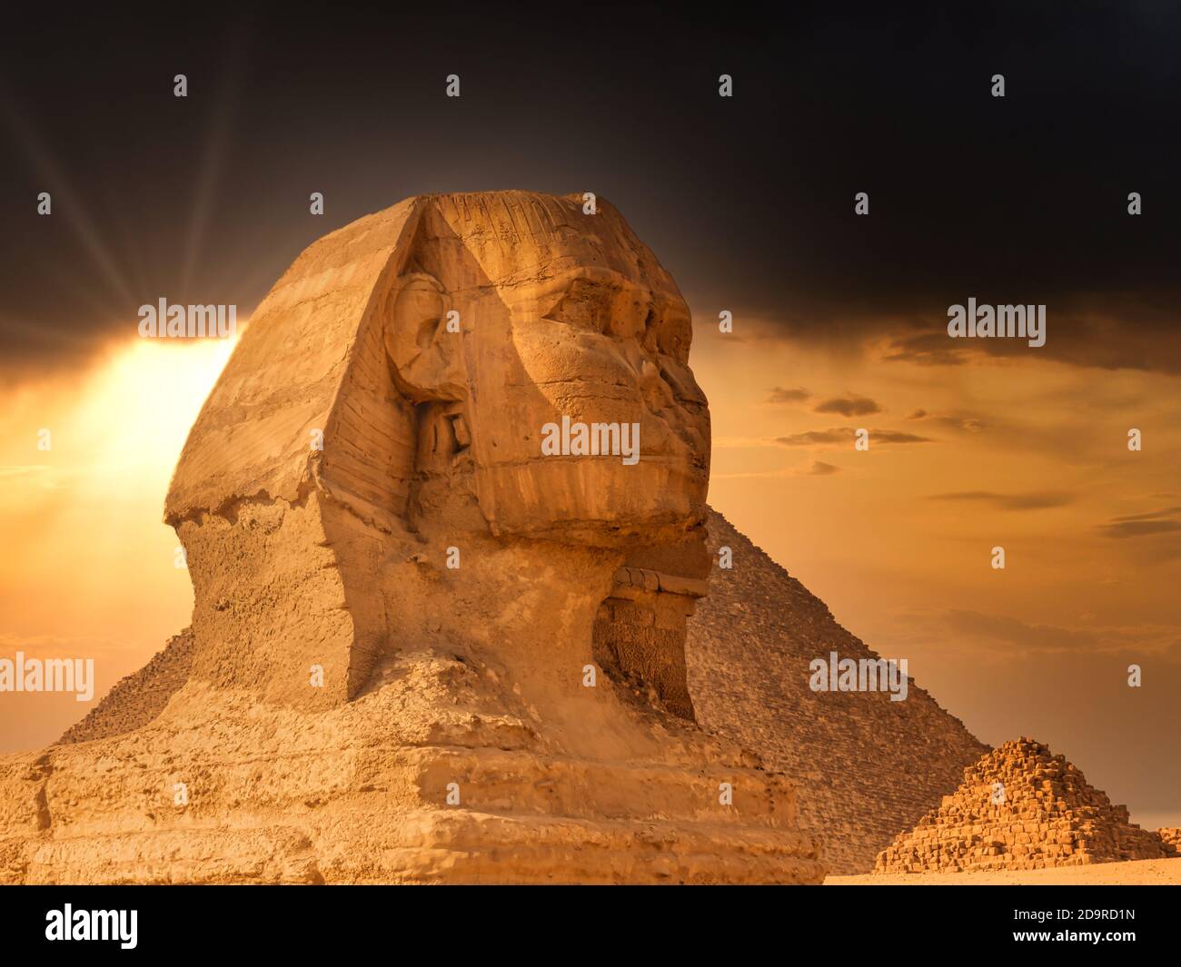 The Great Sphinx of Giza and the pyramids in Egypt Stock Photo - Alamy