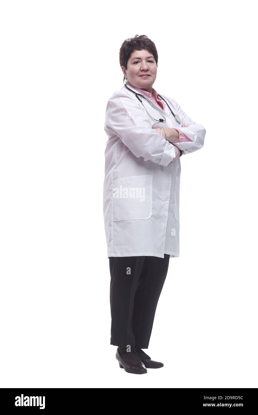 in full growth. female medic with a stethoscope Stock Photo - Alamy