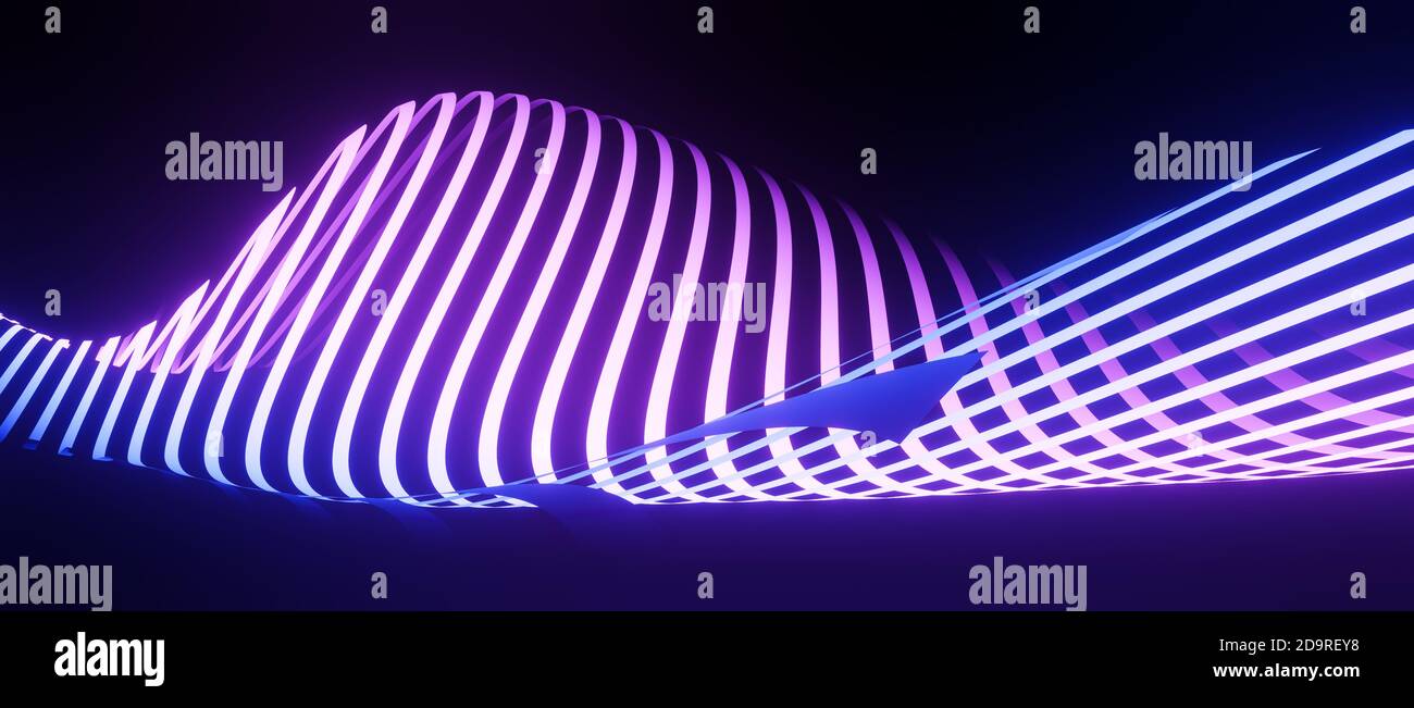 Flowing lines or bands, glowing colorful curves, abstract background ...