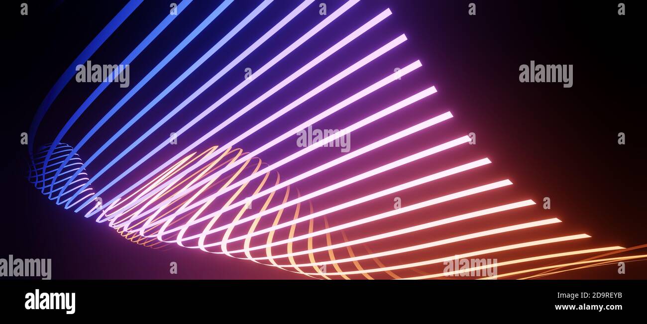 Flowing lines or bands, glowing colorful curves, abstract background ...