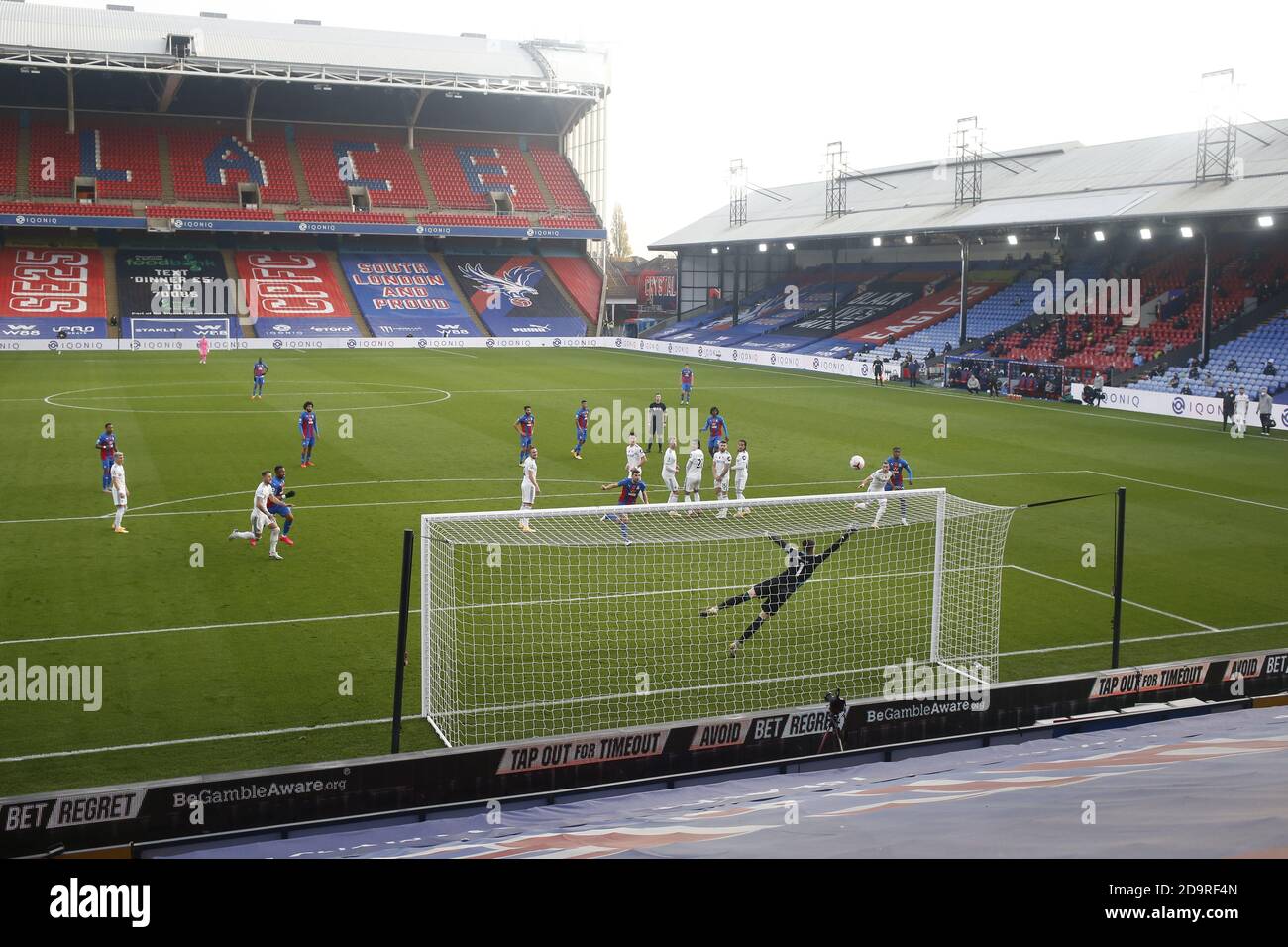Crystal Palace's Eberechi Eze scores his sides second goal from a free ...