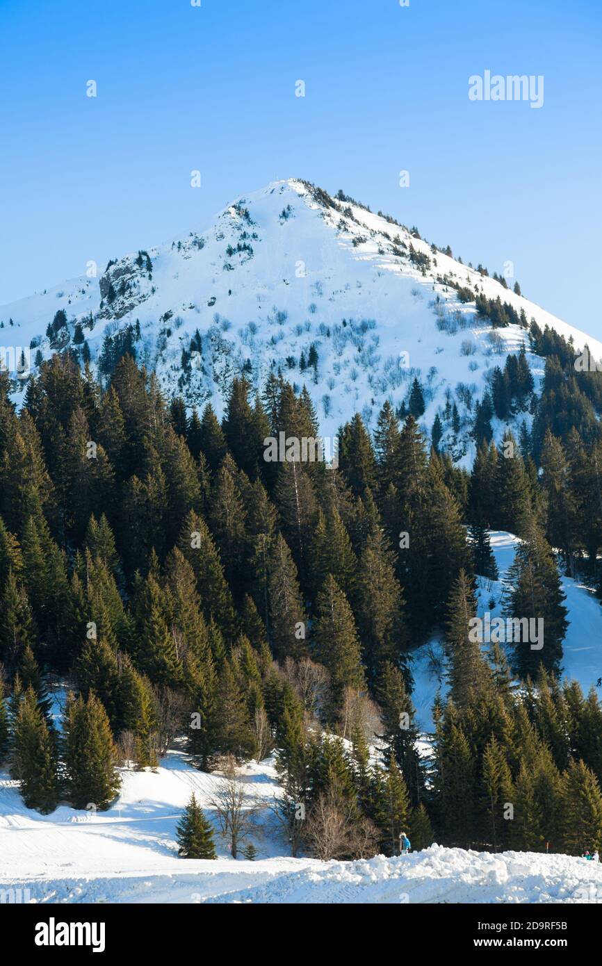 Ski station in Megeve (Megève) in Haute Savoie in French Alps of France ...