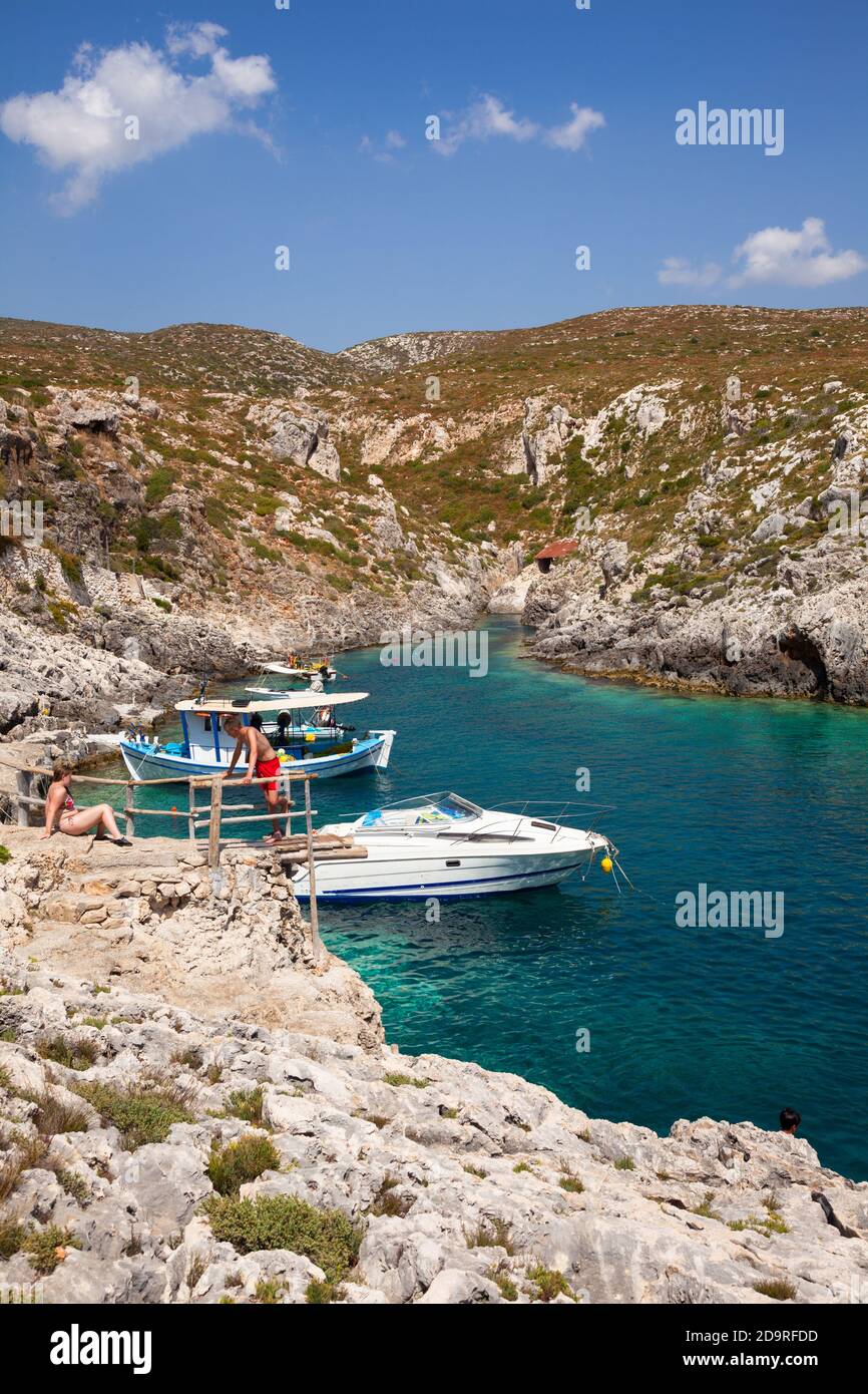 Aerial view of Porto Vromi beach in Zakynthos (Zante) island, in Greece ...