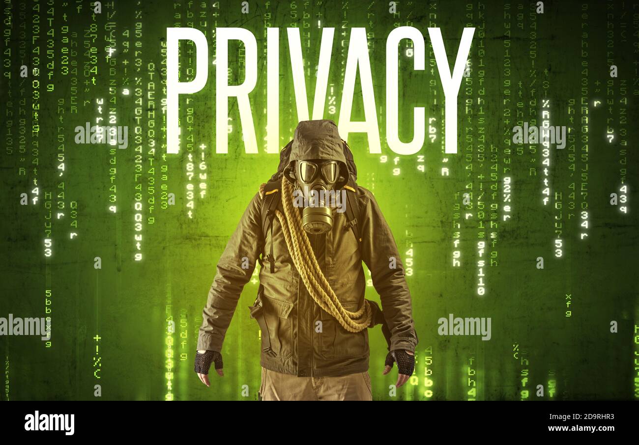 Faceless hacker with PRIVACY inscription, hacking concept Stock Photo ...